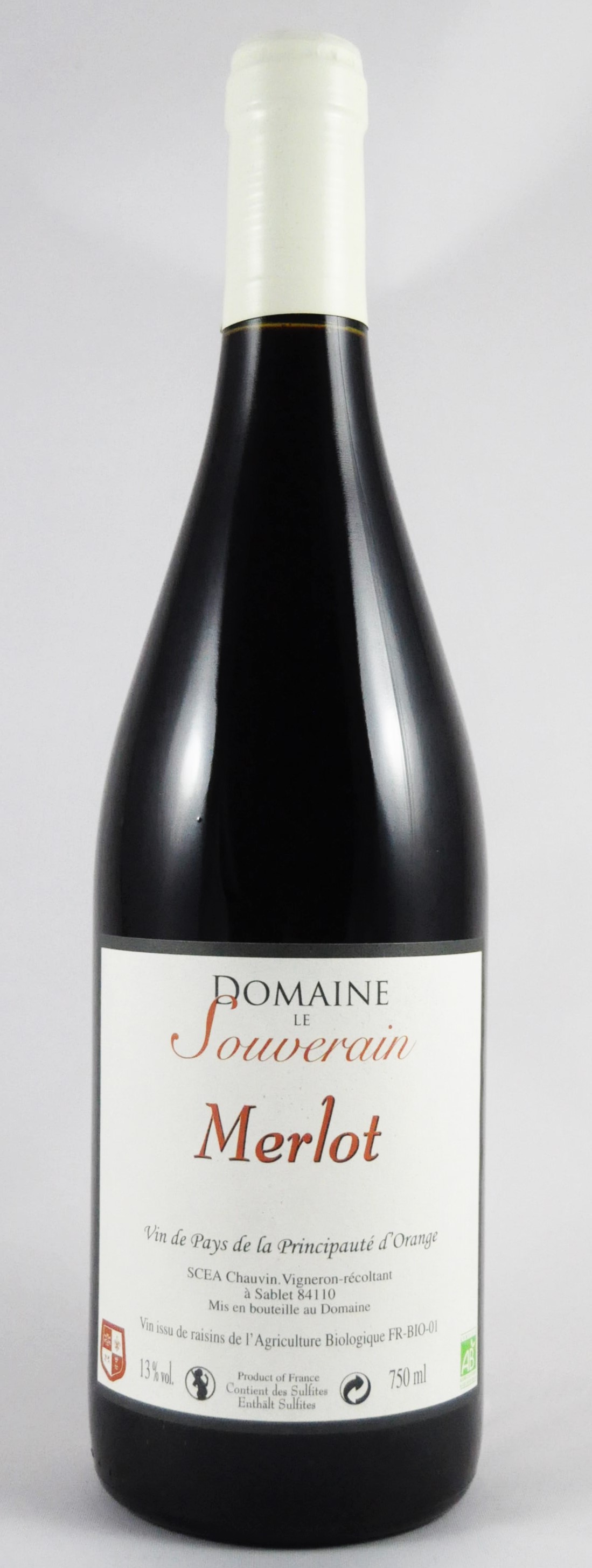 Le Souverain Rouge Merlot Côtes du Rhône Bio-Rotwein